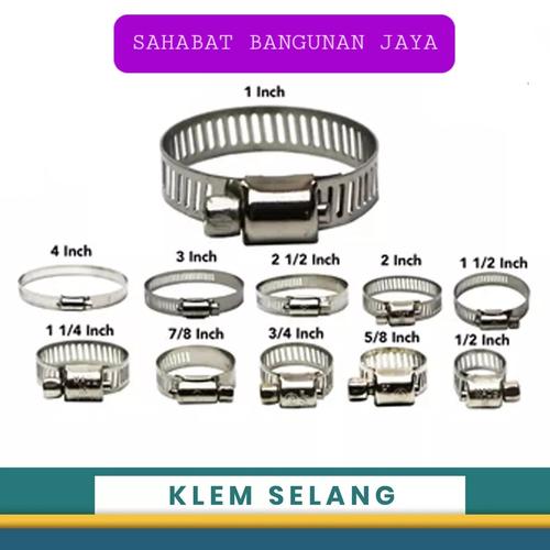 Jual KLEM SELANG 1/2 inch - 4 inch STAINLESS - # 2 1/2 inch - Jakarta ...