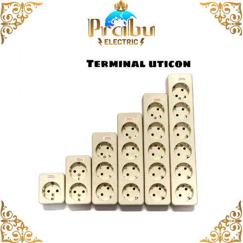 Jual Stop kontak arde Uticon 1-6 lubang/ terminal kuningan/ colokan listrik - Jakarta Pusat ...
