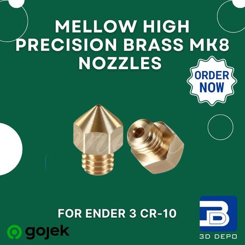 Jual Mellow High Precision Brass Mk8 Nozzles For Ender 3 CR-10 Hotend ...