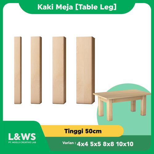 Jual Kaki Meja Kayu Kotak Tinggi 50cm [Table Leg] - 4x4, Square Corner ...