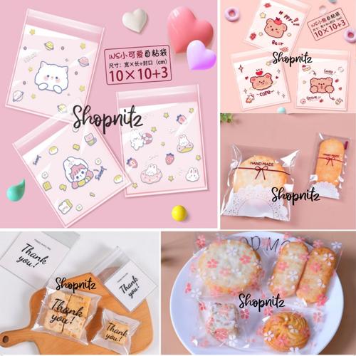 Promo Plastik Cookies Permen Kue Donut 10x10cm Kemasan OPP Perekat Lem ...