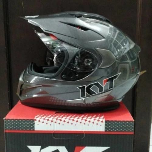 Jual Helm KYT Enduro Gunmetal Supermoto Fullface Full Visor Grey - Kota ...