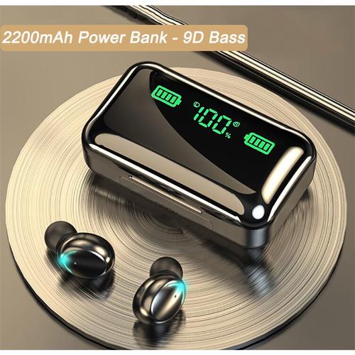 Jual Hedset Headset F9 TWS Bluetooth Bass Earphone Wireless Headphone ...