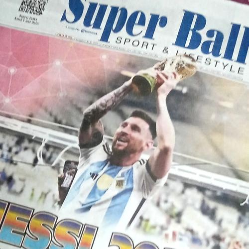 Jual Majalah Koran Bola Superball Lionel Messi Argentina World cup 2022 ...