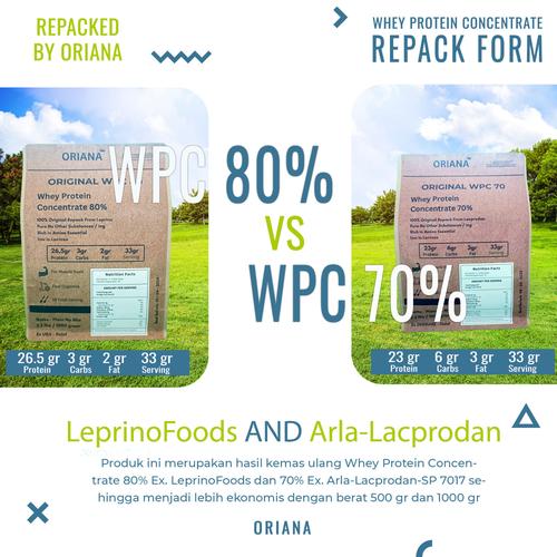 Jual [REPACK] Whey Protein Concentrate WPC 80 & 70 - 500 gr by Oriana ...
