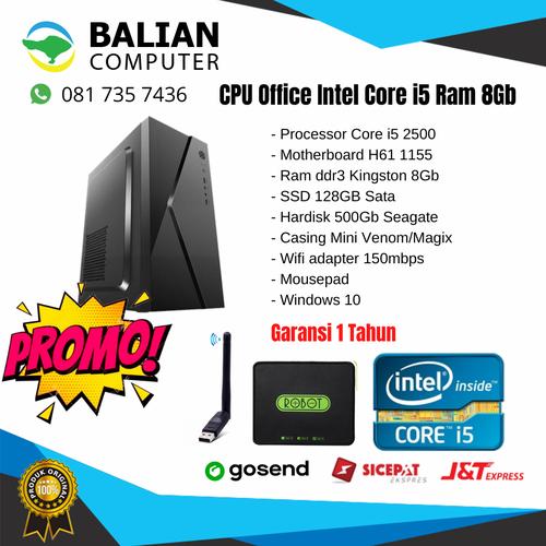 Jual CPU Rakitan Intel Core i5 + Ram 8GB + SSD 128GB + HDD 500GB pc office - Kota Denpasar ...