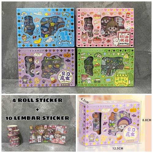 Promo Sticker Momo Cute Roll set 2d Waterproof Stiker 2d Viral Per Box ...