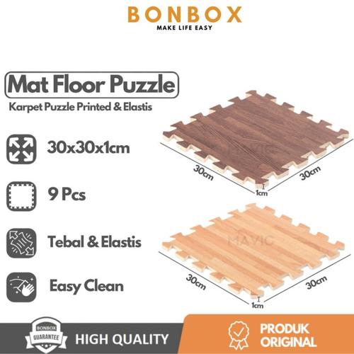 Jual BONBOX Matras Puzzle Printed Motif Kayu Karpet Playmat Floor Mat ...