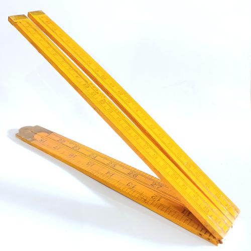 Jual Meteran Kayu Lipat Two Axe NOS Jadul - Meteran Tukang Kayu 1 meter ...