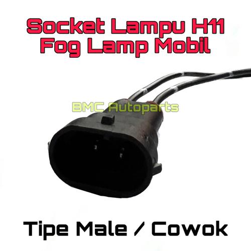 Jual Socket Lampu H11 Tipe Male Cowok /Soket Bohlam Foglamp H11 / H16 ...