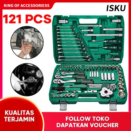 Promo ISKU Toolkit Set Kunci Shock Set 121pcs 72 gigi kunci pas ratchet ...