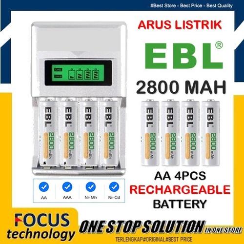 Jual EBL Battery AA High Capacity 2800 mAH Rechargeable - Charger - Kota Depok - Focus ...