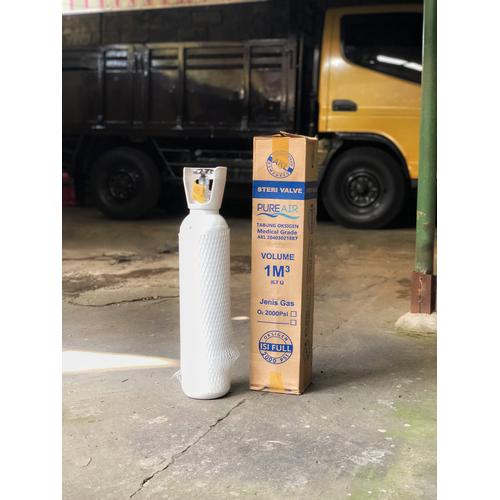 Jual Tabung Oksigen 1m3 + Isi Oksigen merk Pure Air, warna putih (baru ...