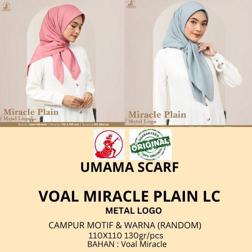 Jual Jilbab VOAL MIRACLE PLAIN LC METAL LOGO Hijab Umama Scarf RANDOM ...