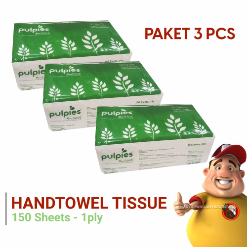 Jual TISSUE PULPIES HANDTOWEL MULTIFOLD 150 SHEETS 1 PLY PAKET 3 PCS ...
