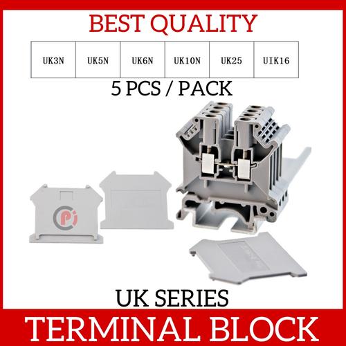 Jual Isi 5 Pcs Terminal Block UK Series Din Rail Mounting UK3N UK4N ...