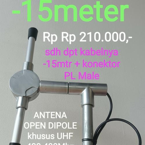 Jual ANTENA OPEN DIPOLE khusus UHF 400-480mhz kabel 15mtr - Kab. Bogor - Embul Teknik | Tokopedia