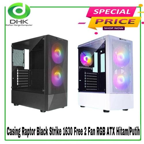Jual Casing Raptor Black Strike 1630 Free 2 Fan RGB ATX - Hitam, 3 FAN ...