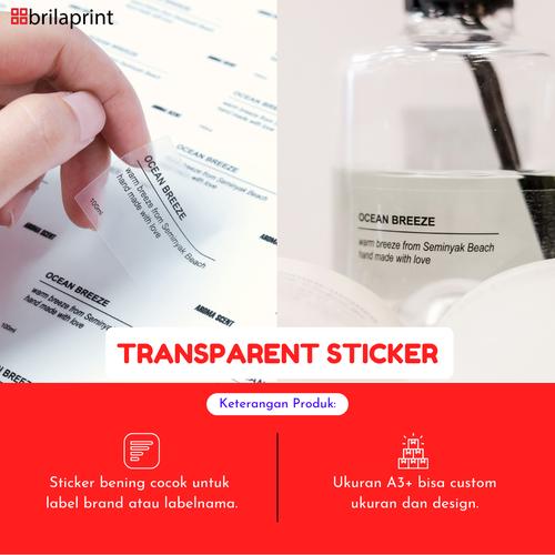 Jual Stiker Transparan Tinta CMYK A3+ - Free Cutting - Custom, Die cut ...