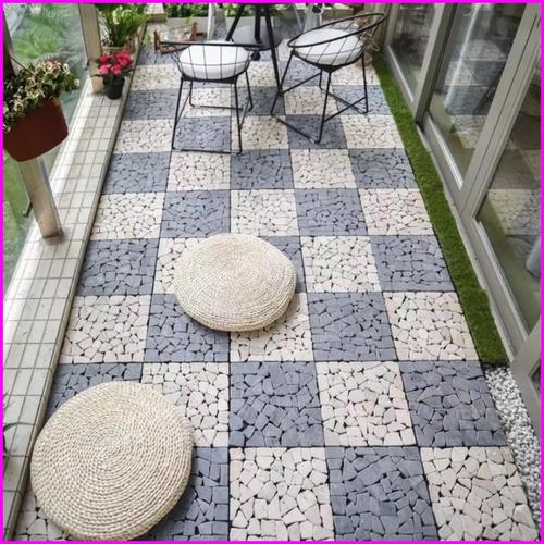 Jual Ubin lantai taman teras mozaik bahan batu alam bisa bongkar pasang ...