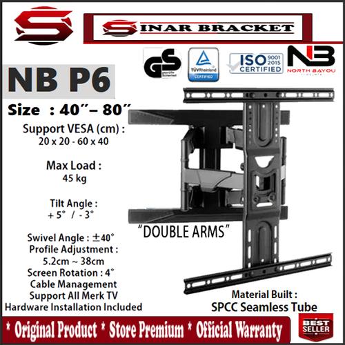 Jual Bracket TV Swivel Brecket TV North Bayou NB P6 40 55 60 70 Inch ...