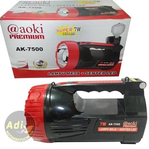 Jual Senter Aoki AK 7500 dengan lampu meja dan Lampu LED tahan 18 jam ...
