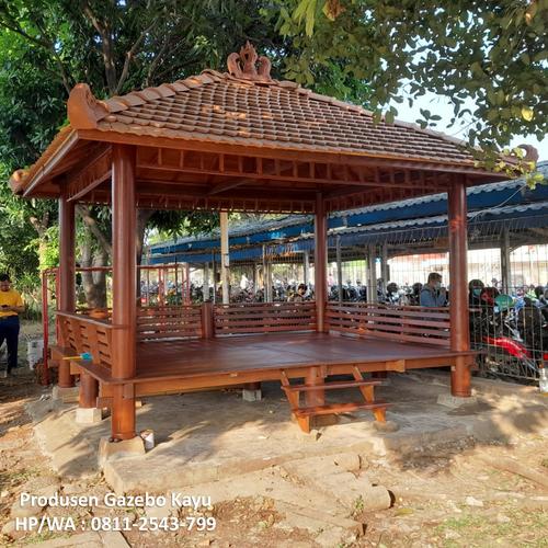 Jual Gazebo Kayu Kelapa Minimalis 2x3 Meter, Saung Gasebo Taman Rumah ...