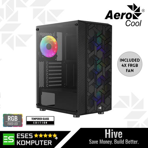 Promo Case Aerocool Hive FRGB V2 Black | ATX | Tempered Glass | 4X FRGB ...