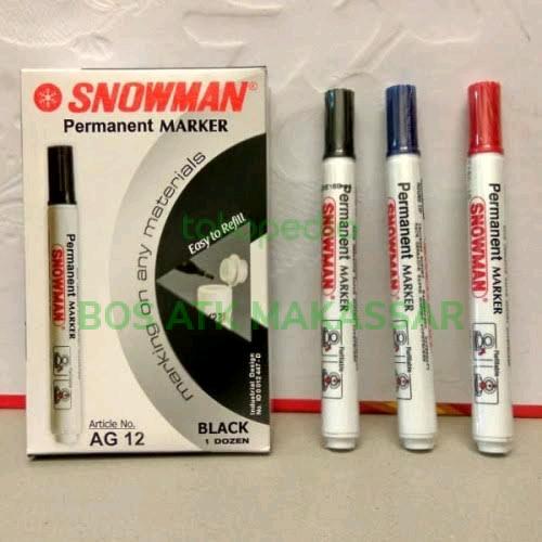 Jual [ 1 LUSIN ] SPIDOL AG-12 SNOWMAN PERMANENT MARKER / SPIDOL SNOWMAN ...