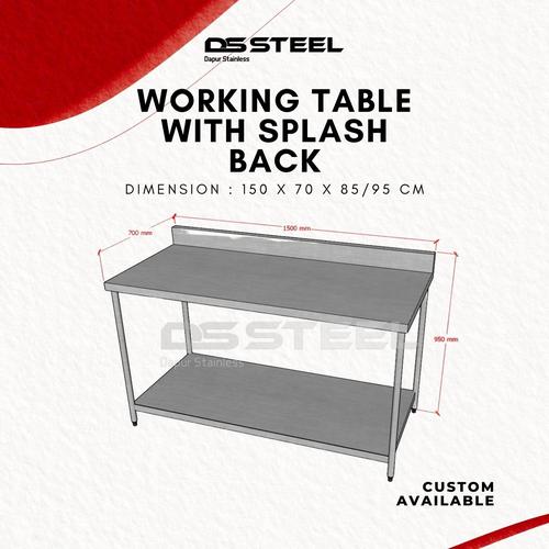 Jual Working Table 2 Shelf/Meja Kerja 2 susun Uk 150x70x85cm SS 201 ...