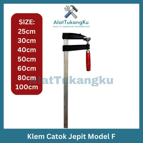 Jual Catok Klem F Jepit Kayu Clamp Penjepit Besi F 25 30 40 50 60 80 ...