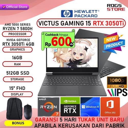 Promo HP Victus Gaming 15 RTX3050TI Ryzen 7 5800 32GB 1TB SSD 15"FHD ...