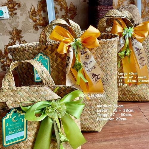 Jual Parsel lebaran / tas parcel / tempat hampers/ tas purun 30cm ...