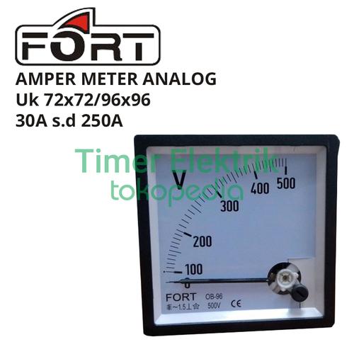Jual FORT Amper METER ANALOG Uk 72x72/96X96 30A s.d 250A - 30A, 72x72 ...
