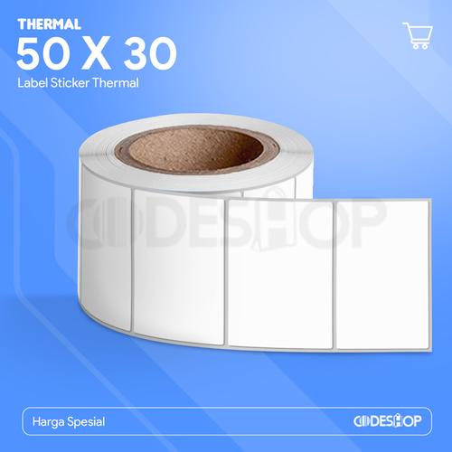Jual Stiker Label Thermal 50 x 30 mm 1 Line isi 200 Pcs Gap Perforasi ...