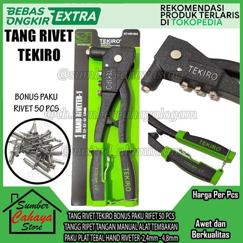 Jual TANG RIVET TEKIRO BONUS PAKU RIFET 50 PCS TANGG RIPET TANGAN ...
