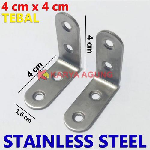 Jual Siku Oval STAINLESS STEEL 4 x 4 cm TEBAL / Siku L Kecil 4x4 40 x ...
