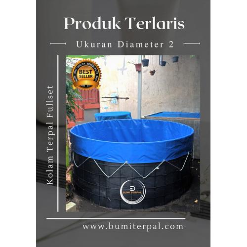 Jual Kolam Terpal Bulat Fullset Diameter 2 Tinggi 1 m / Terpal Kolam ...