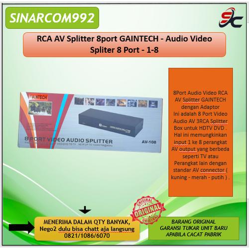 Jual RCA AV Splitter 8port GAINTECH - Audio Video Spliter 8 Port - 1-8 ...