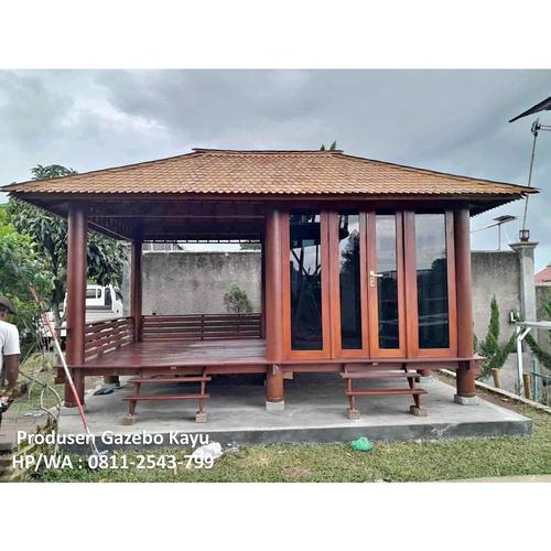 Jual Gazebo Custom Kaca Ukuran Besar 3x5 Meter, Saung Gasebo Rumah ...