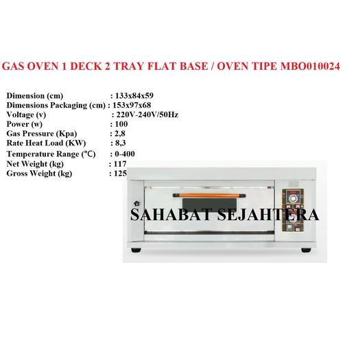 Jual Gas Oven 1 Deck 2 Tray Flat Base / Oven TIPE MBO-01-0024 ...