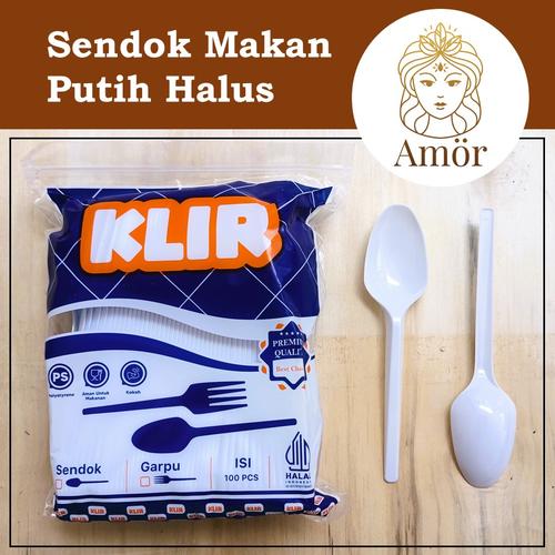 Jual sendok makan plastik 100 pcs putih merk KLIR tebal halus kuat ...