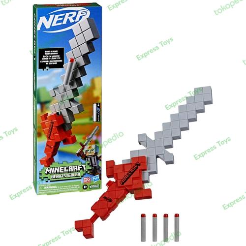 Jual Nerf Minecraft Heartstealer Sword, 4 Nerf Elite Foam Darts, Foam ...