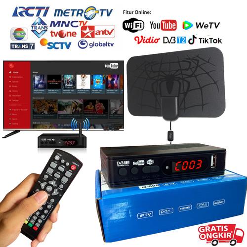 Jual SET TOP BOX + ANTENA TV DONGLE WIFI HDMI DIGITAL YOUTUBE DVB-T2 ...