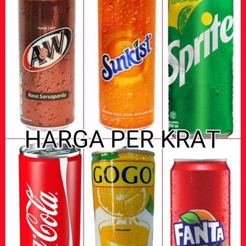 Jual SPRITE SLIM/COCA COLA KALENG/FANTA/GOGO ORANGE/A&W SARSAPARILA ...