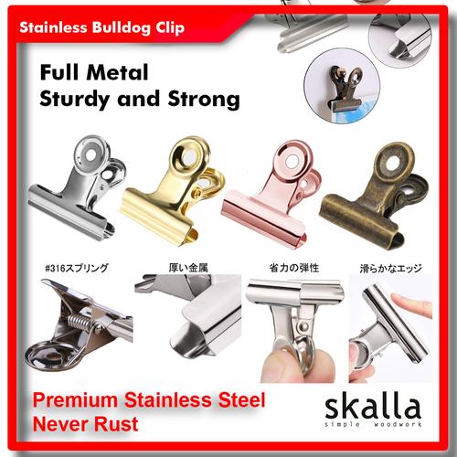 Jual Klip penjepit kertas bulldog paper clip stainless steel jepitan ...