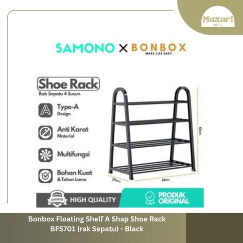 Jual Bonbox Floating Shelf A Shap Shoe Rack BFS701 (rak Sepatu) - Black ...