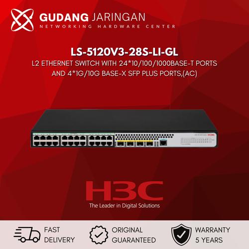 Jual H3C LS-5120V3-28S-LI-GL L3 Ethernet Switch with 24*10/100/1000BASE ...