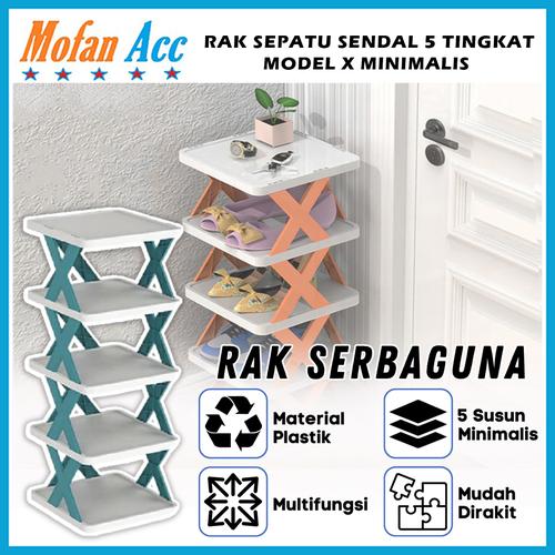 Jual Rak Sepatu 5 Susun Model X Tempat Sendal Tingkat Shoe Rack ...