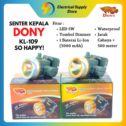 Jual SENTER KEPALA DONY KL-109 LED HAPPY DIMMER 5W CAHAYA PUTIH DAN ...